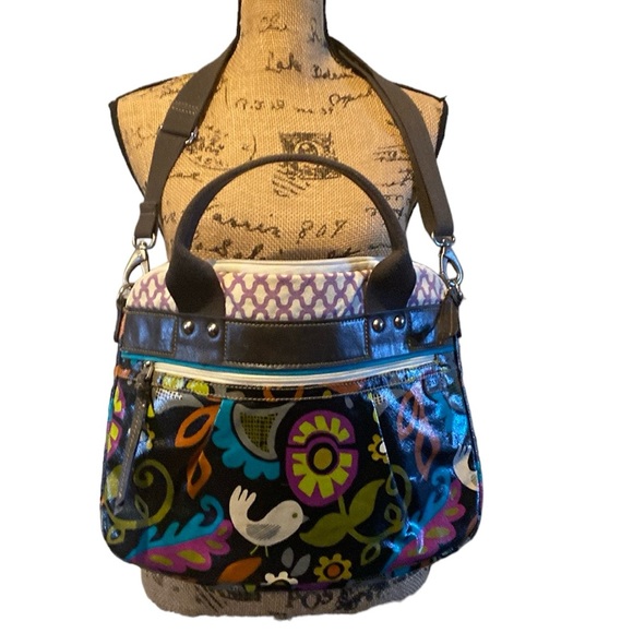 Fossil | Bags | Fossil Keyper Large Coated Canvas Floral Zip Laptop Bag ...